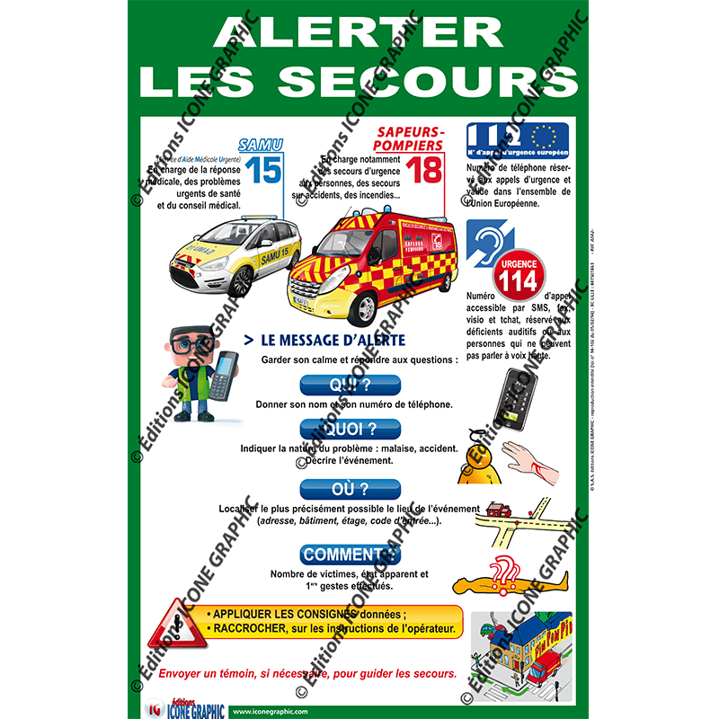 L'AFFICHE DETAILLEE : ALERTER LES SECOURS