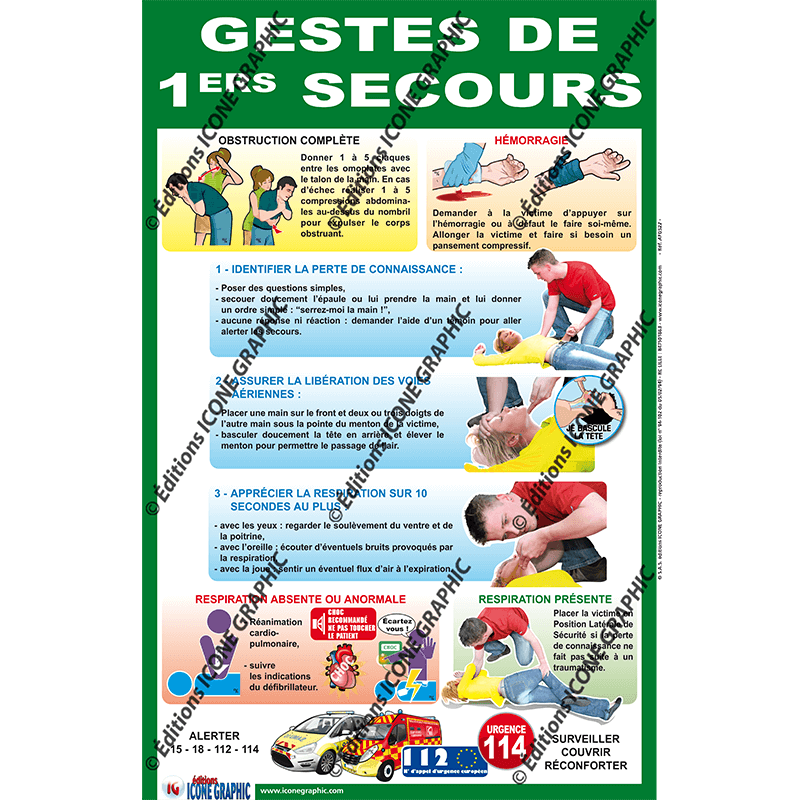 LES 24 AFFICHES DE 1ERS SECOURS DETAILLEES