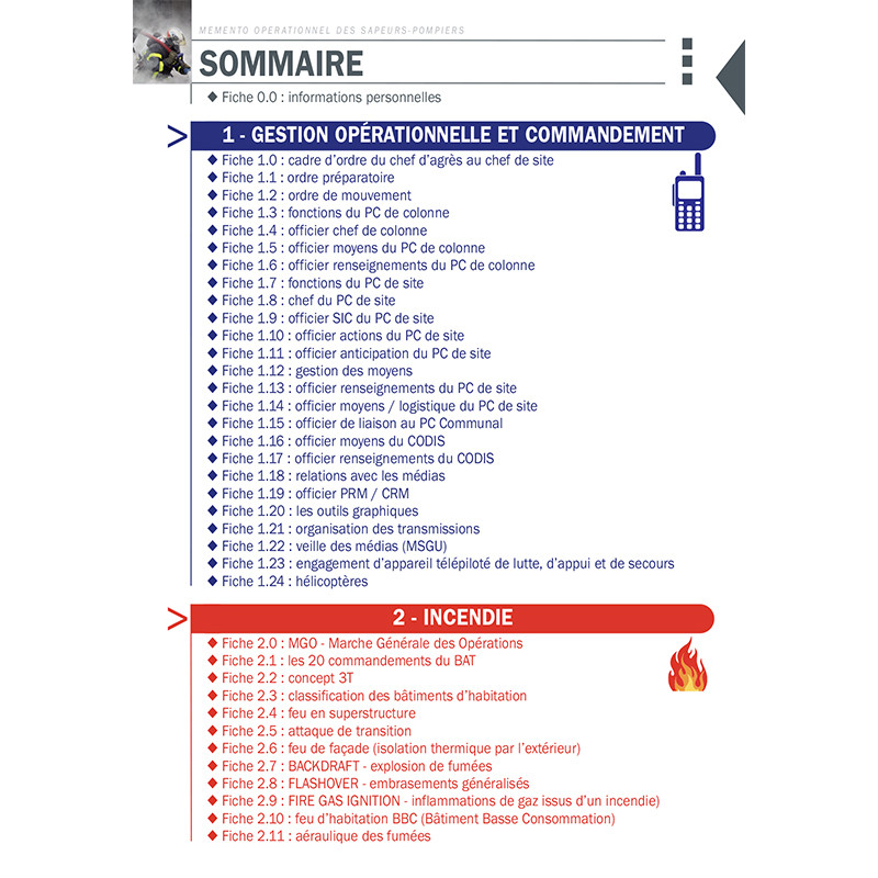 Le mémento opérationnel des sapeurs-pompiers ı Editions ICONE GRAPHIC