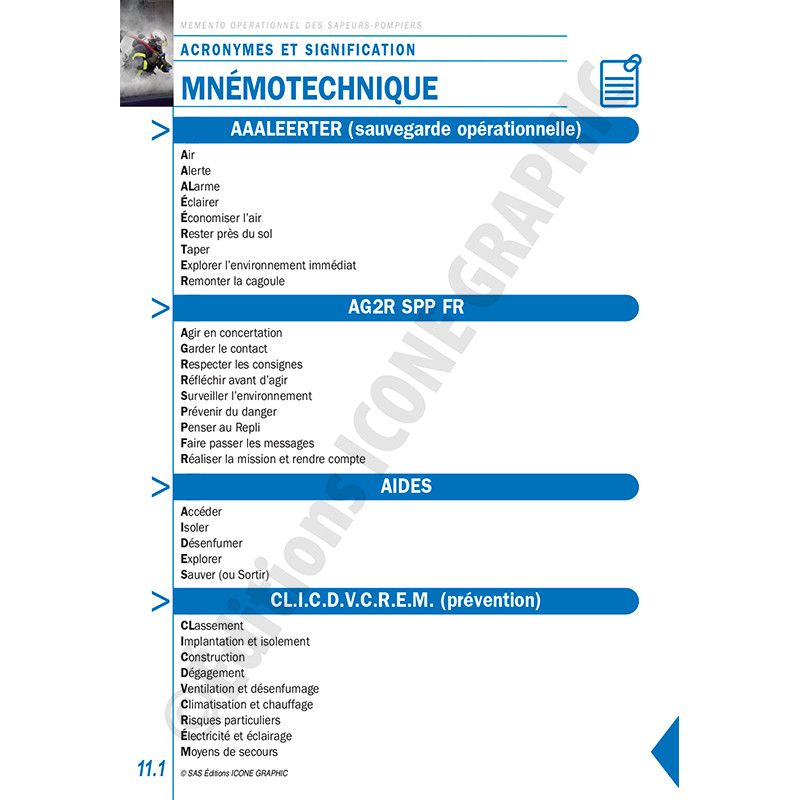 Le mémento opérationnel des sapeurs-pompiers ı Editions ICONE GRAPHIC